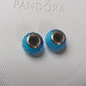 Pandora | Jewelry | Pandora Silver Sky Blue Crystal Geometric Facets ...